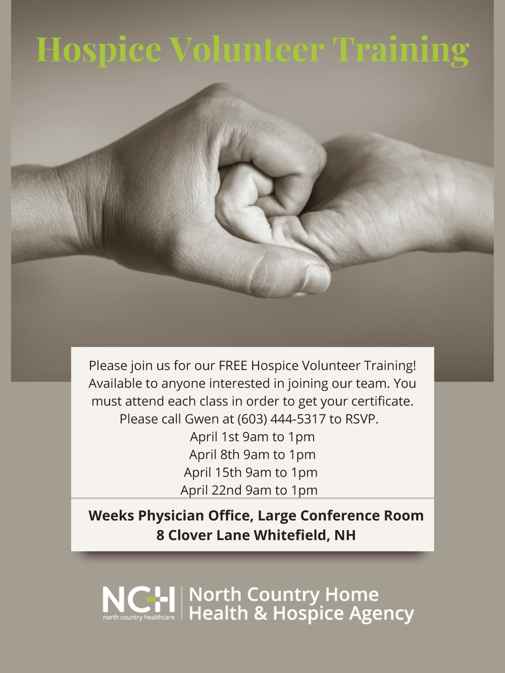 Hospice Volunteer Training - Upper Connecticut Valley Hospital